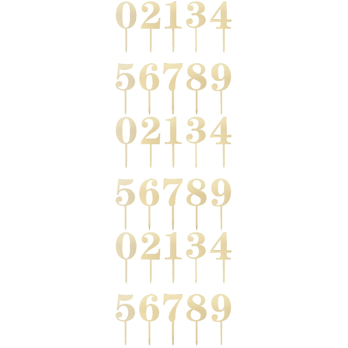 Set of 3 Cake Topper Numbers Anniversary Digital Cake Insert 15.80X6 ...