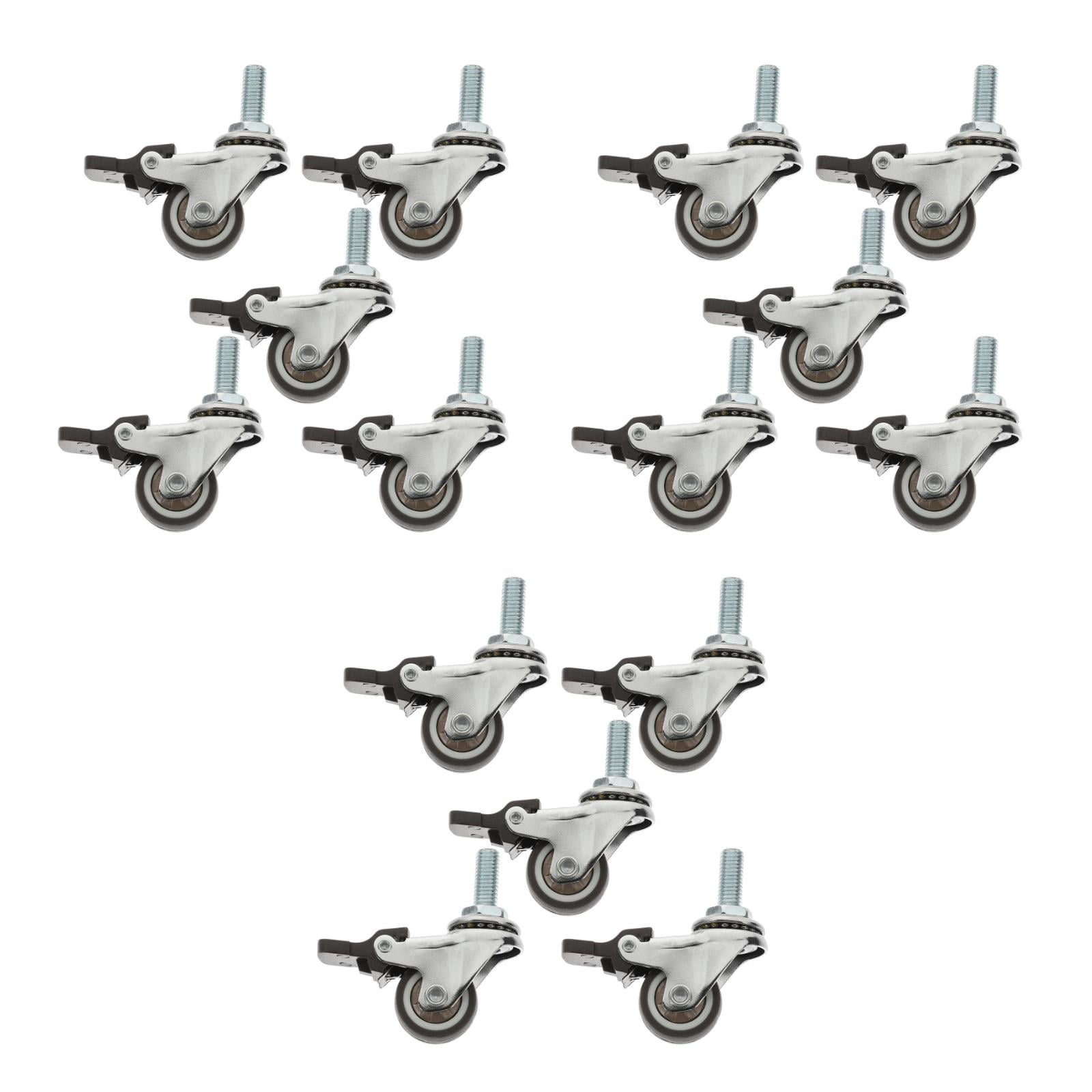 Set of 3 Casters Carts Wire Rack Wheels Castor Swivel Office Grey ...