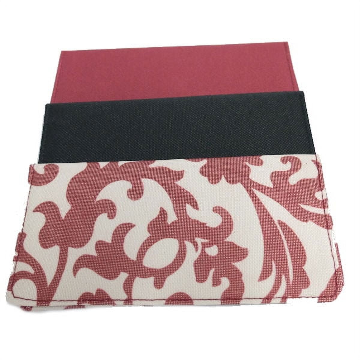 Set of 3 Checkbook Covers in Black, Maroon and Print - Walmart.com