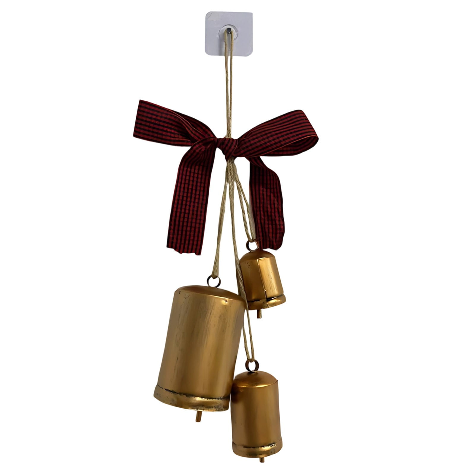 Set of 3 Christmas Brass Cow Shabby Style Metal Hanging Giant Cow Bells ...