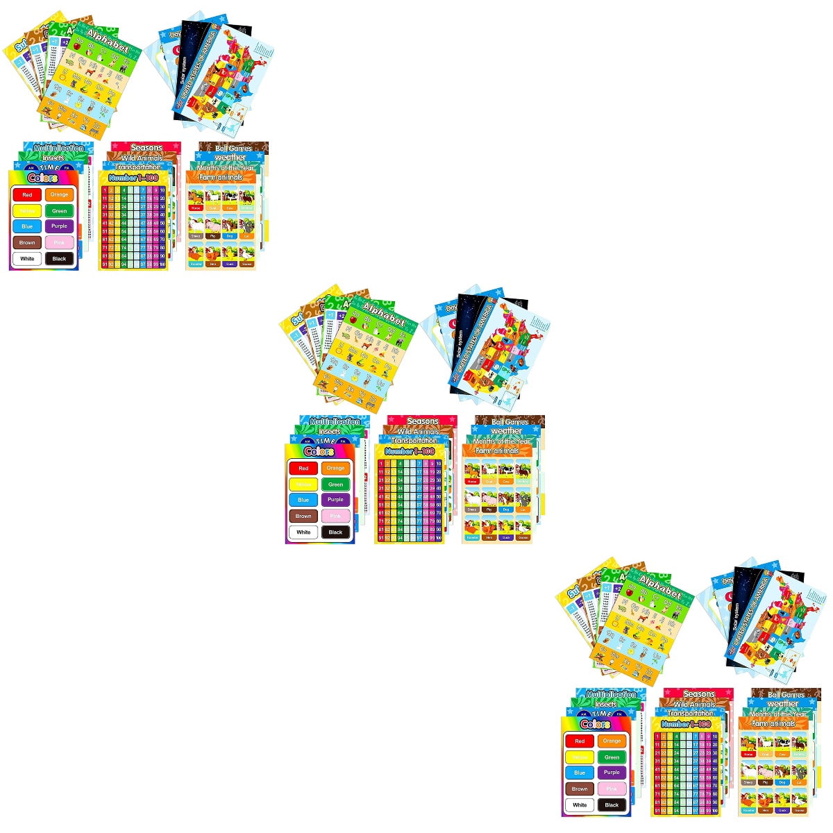 Set of 3 Classroom Preschool Posters Markers Child Colorful - Walmart.com