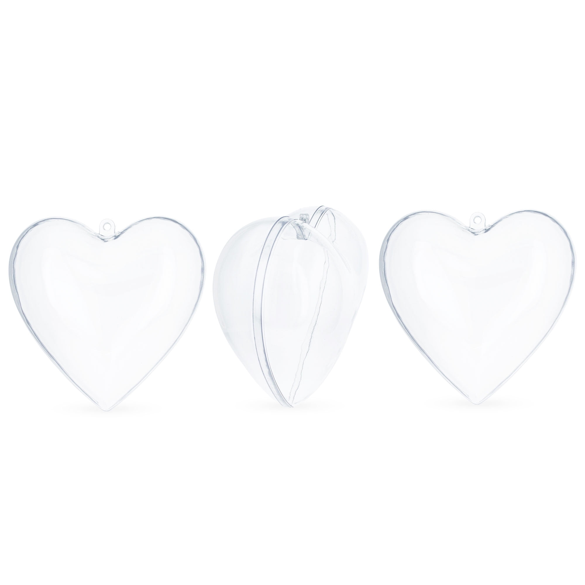 Set of 3 Clear Plastic Hearts Ornaments 2.45 Inches (62 mm) - Walmart.com