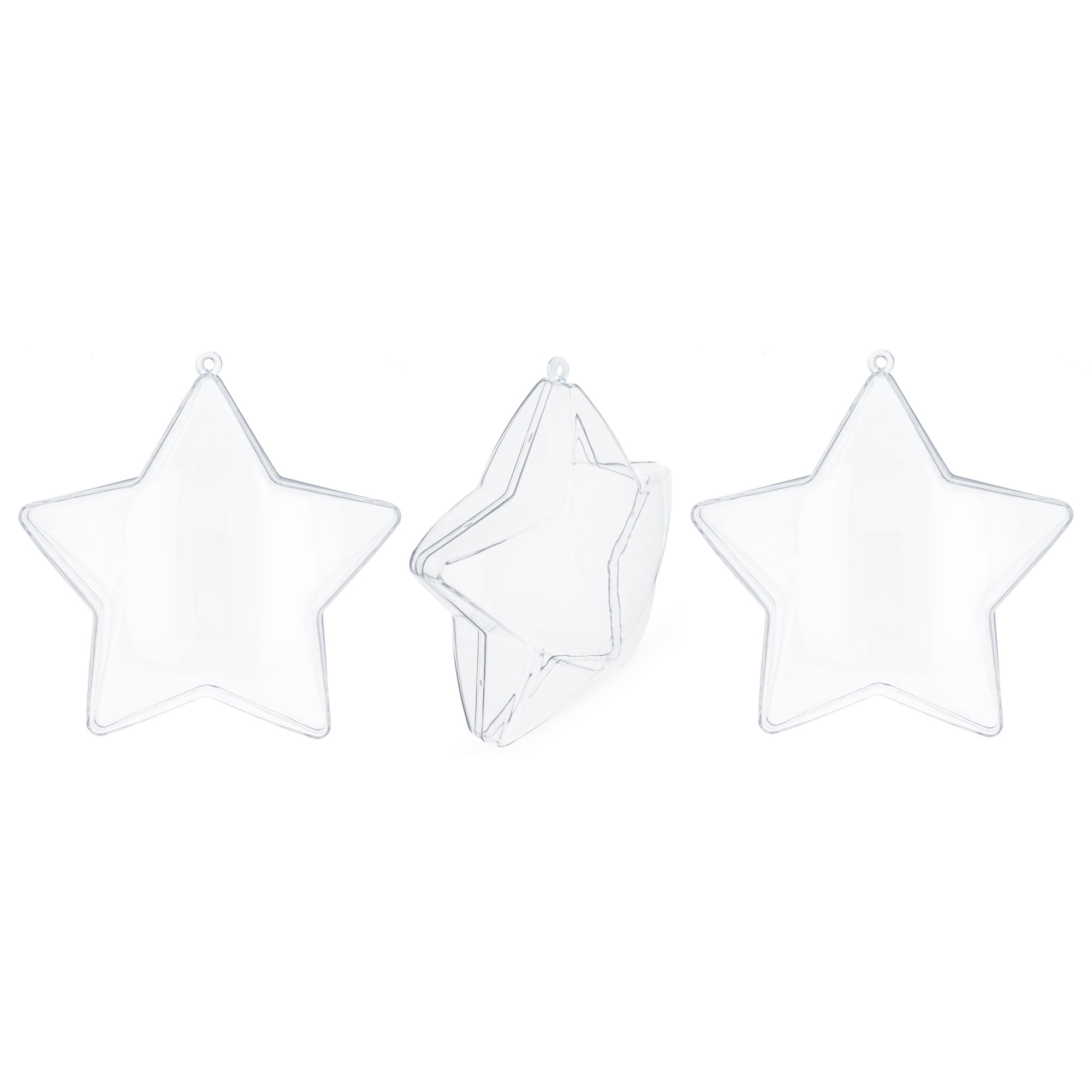 Set of 3 Clear Plastic Star Ornaments 3.25 Inches (83 mm) - Walmart.com