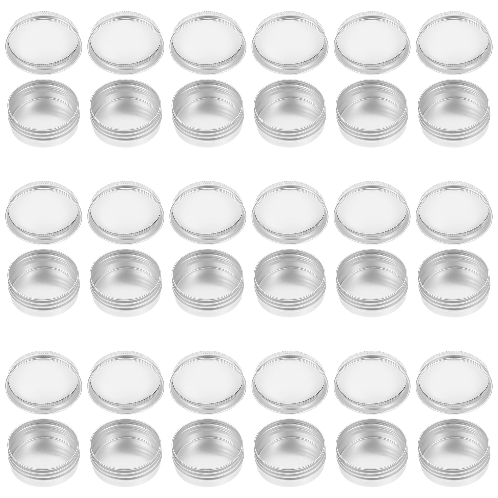 Set of 3 Clear Round Aluminum Box Face Mask Container Eyeshadow Travel ...