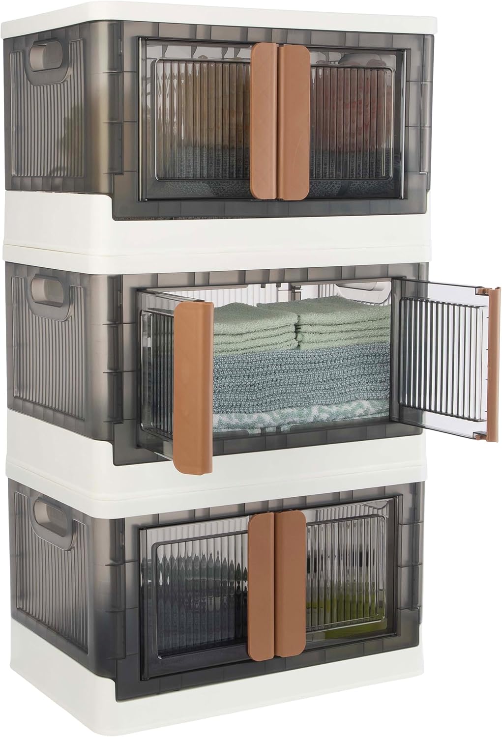 Set of 3 Collapsible Storage Bins - 8.4 Gal Capacity Organizers with ...