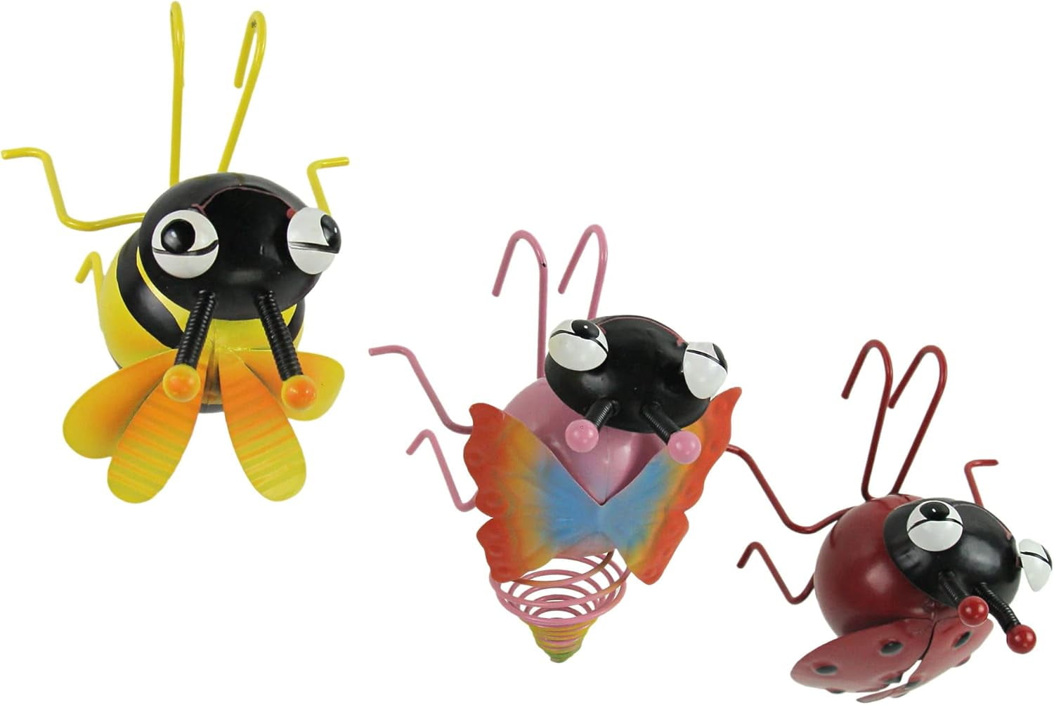 Set of 3 Colorful Metal Insect Flower Pot Hangers, Adorable Bumble Bee ...