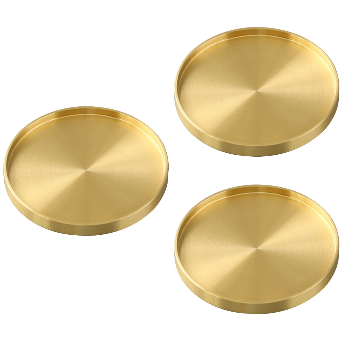 Set of 3 Copper Coaster Decor Coffee Accessories Tearoom Saucers Seat ...