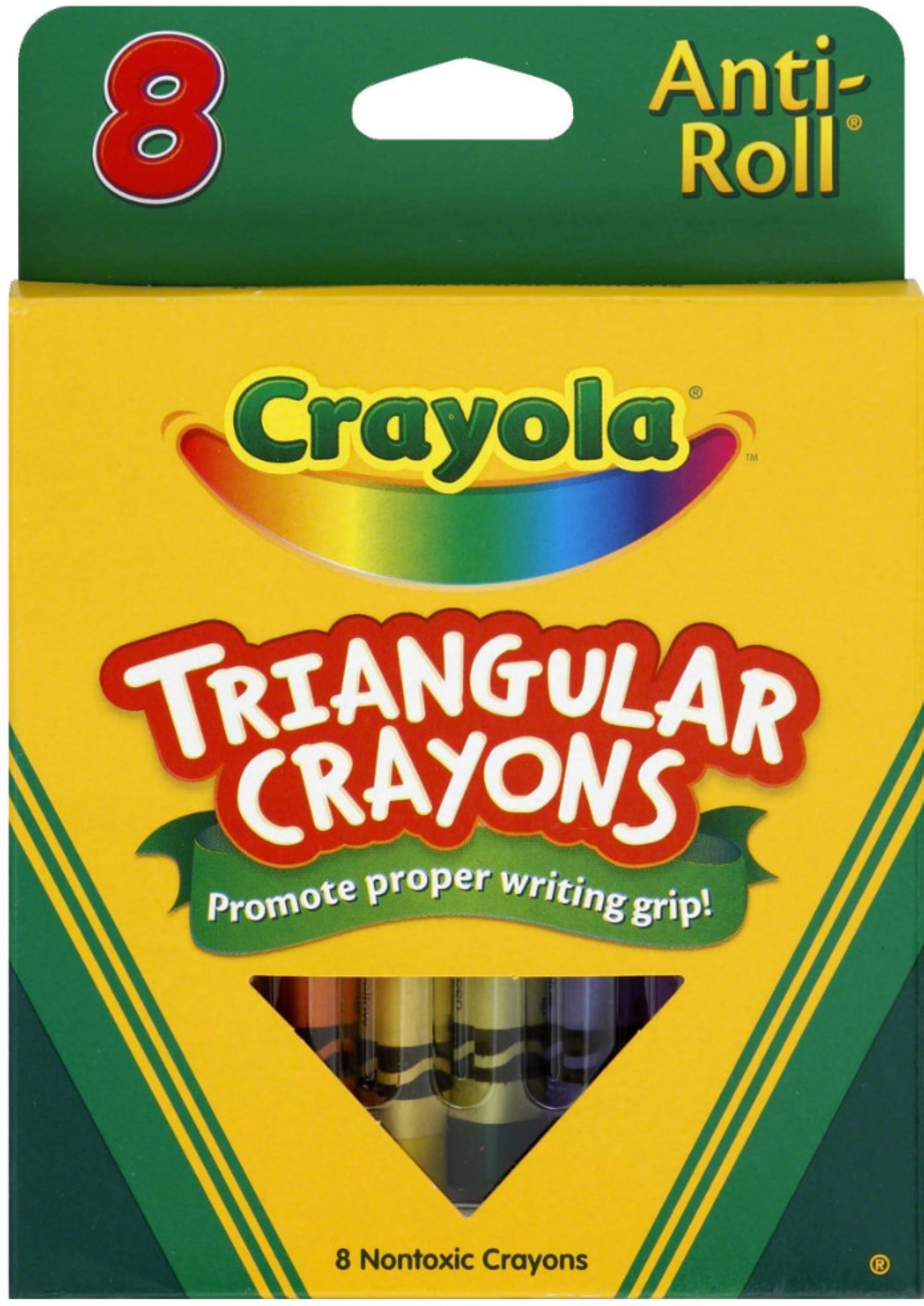 Crayola Large Anti-Roll Triangular Crayons, Set of 3, 8 Assorted Colors ...