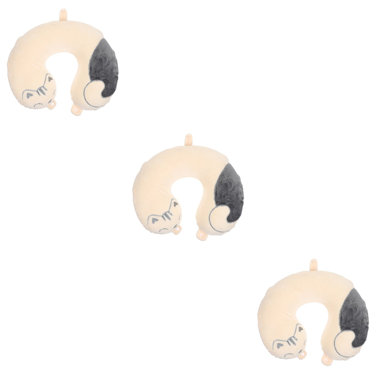 Set of 3 Cushion Pillows Cat Office Lunch Break Neck Premium Student ...