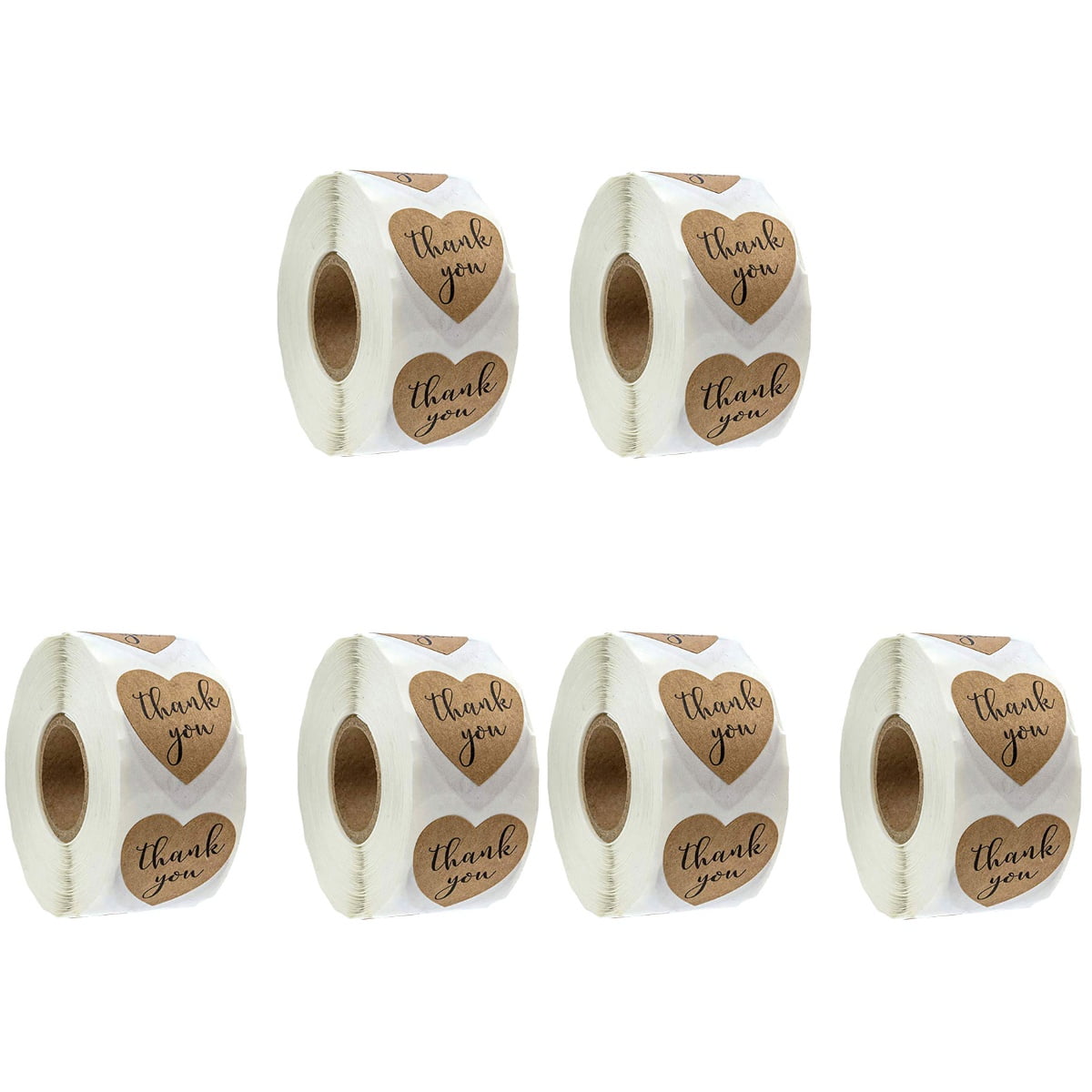Set of 3 Custom Stickers Sticker Roll Parcel Stickers 2.54X2.54 Brown ...