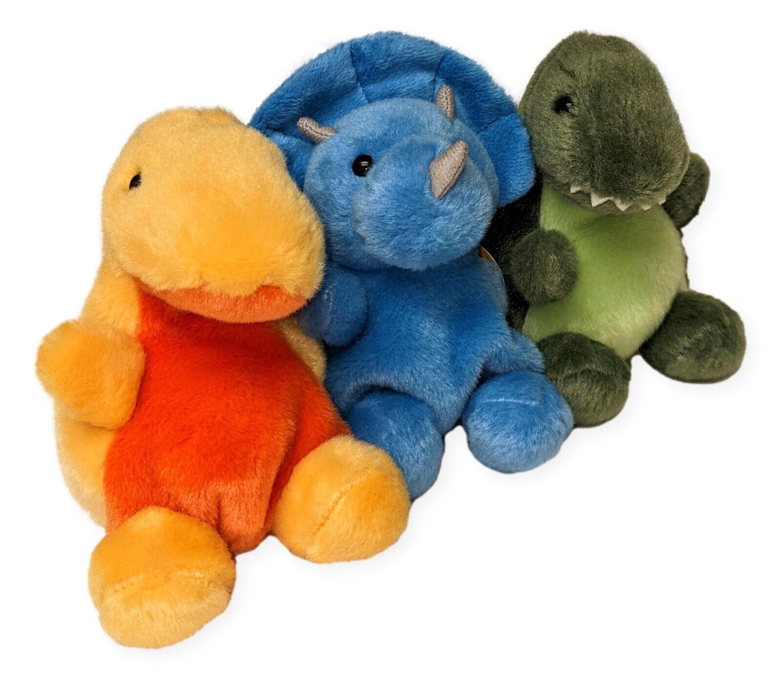 Aurora Set of 3 Weighted Dinosaur Palm Pals 5" Triceratops Plush ...