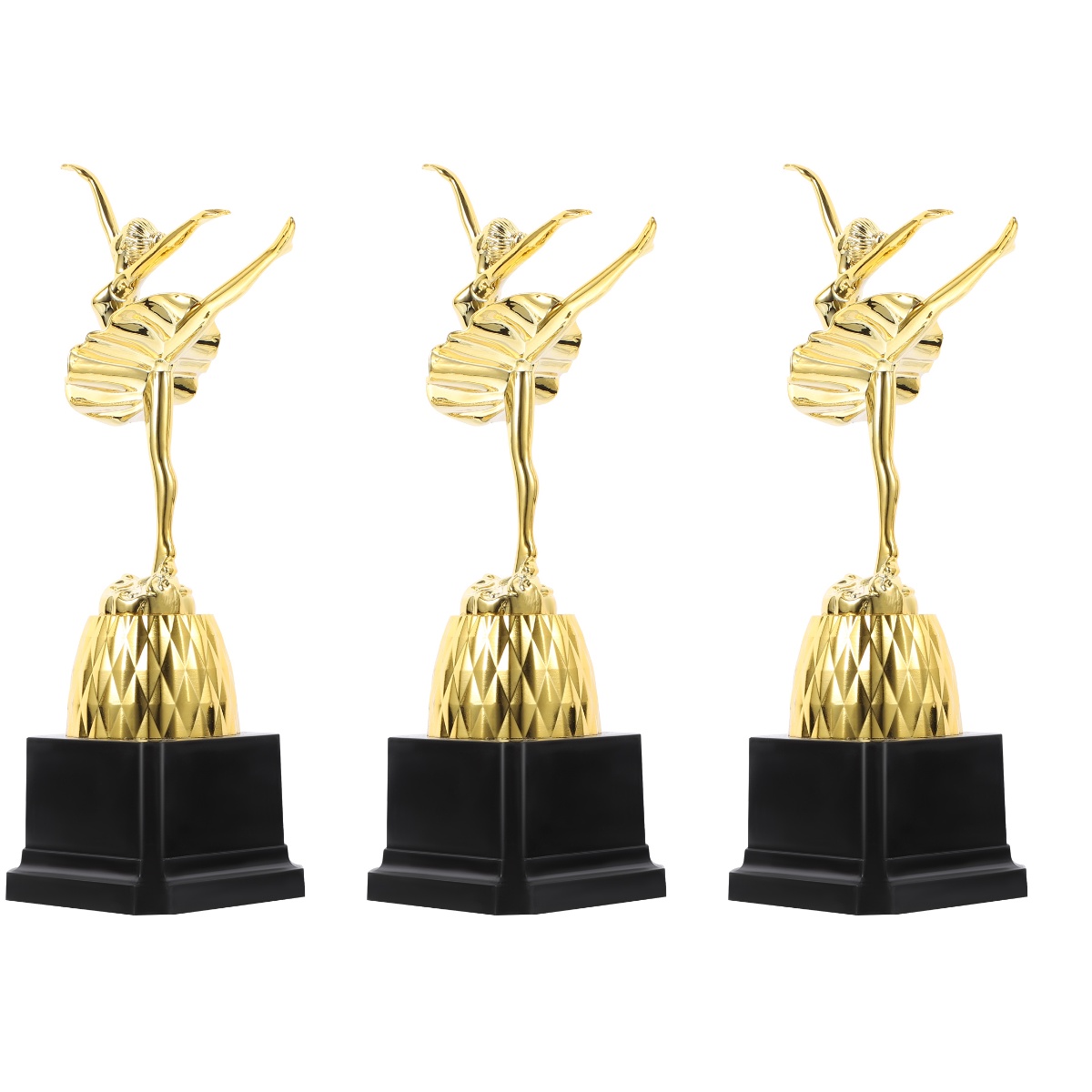 Set of 3 Dancing Girl Statue Dance Trophy Ballet for Kids Child ...