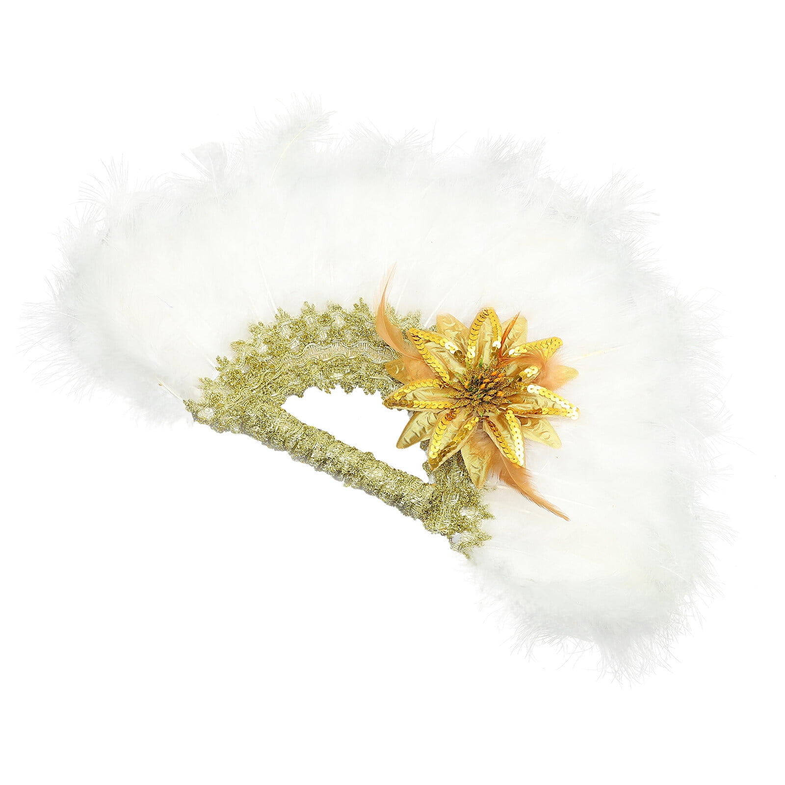 Set of 3 Decoration Floral Stem Wire Hand Fan Plume Plumage - Walmart.com