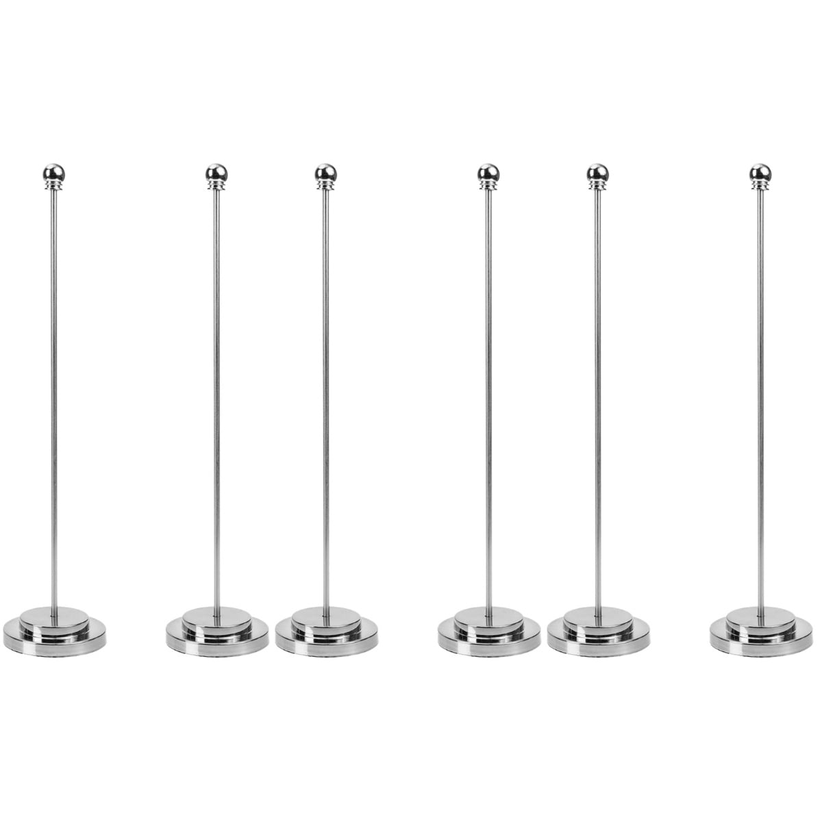 Set of 3 Desktop Flagpole Poles Stand Flags Work Office Silver ...