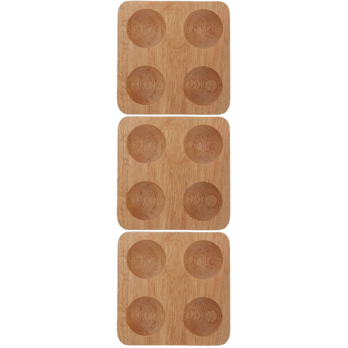 Set of 3 Egg Cartons Bulk Wooden Tray Storage Rack - Walmart.com