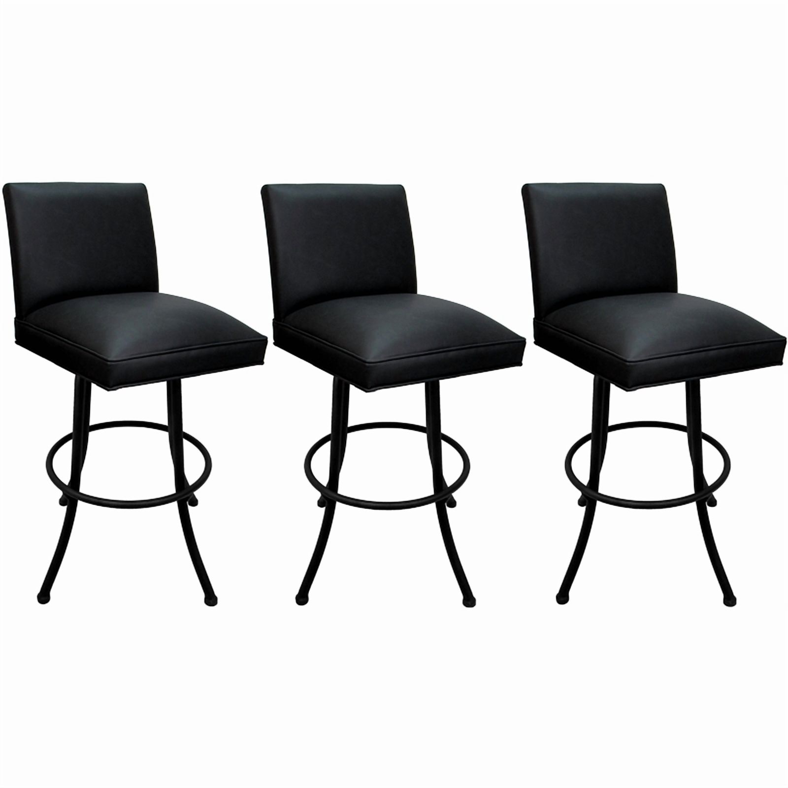 Set of 3 Extra Tall Swivel Metal Stools - Sommerville Noam - Black ...