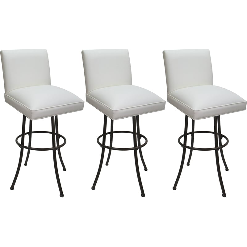 Set of 3 Extra Tall Swivel Metal Stools - Sommerville Noam - White ...