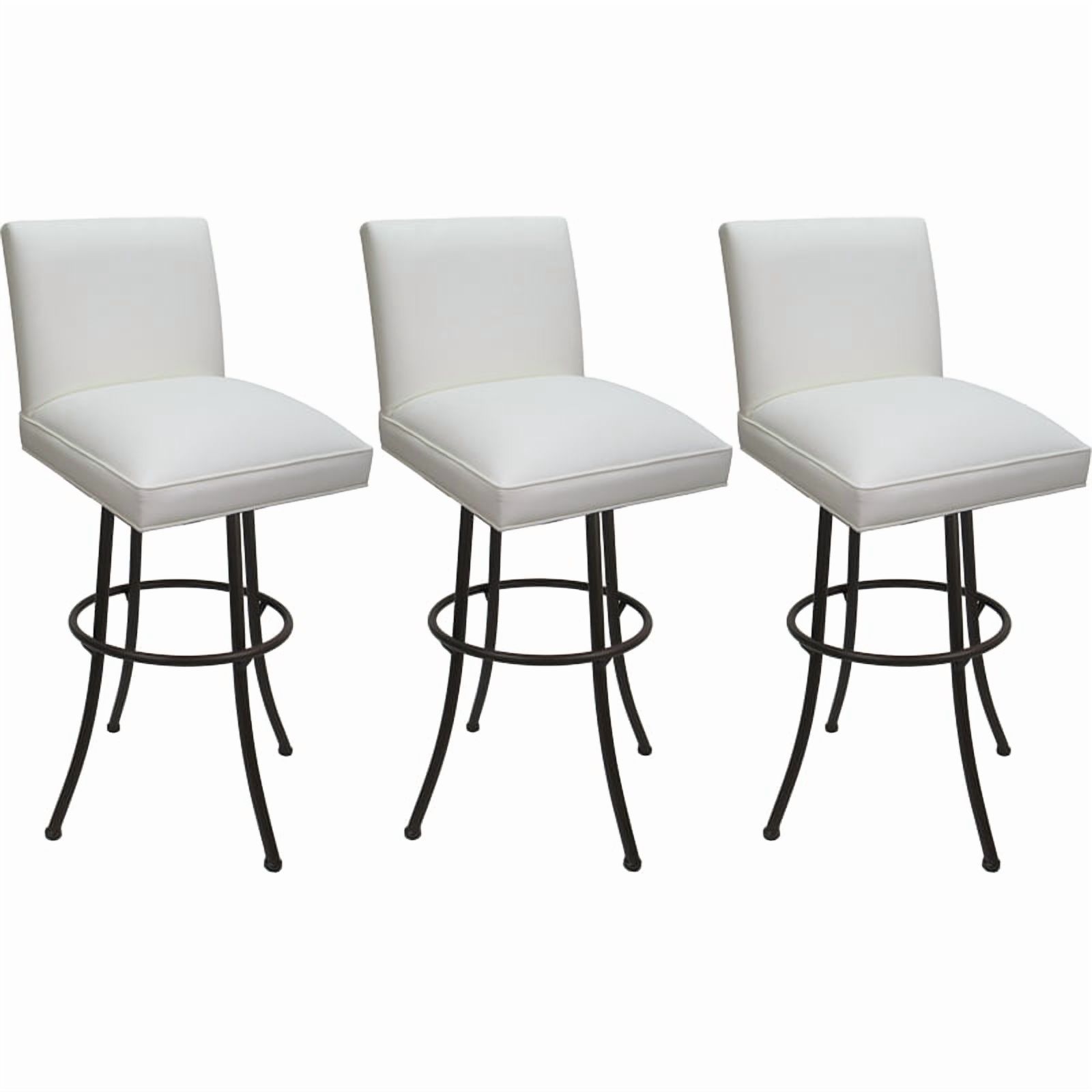 Set of 3 Extra Tall Swivel Metal Stools - Sommerville Noam - White ...