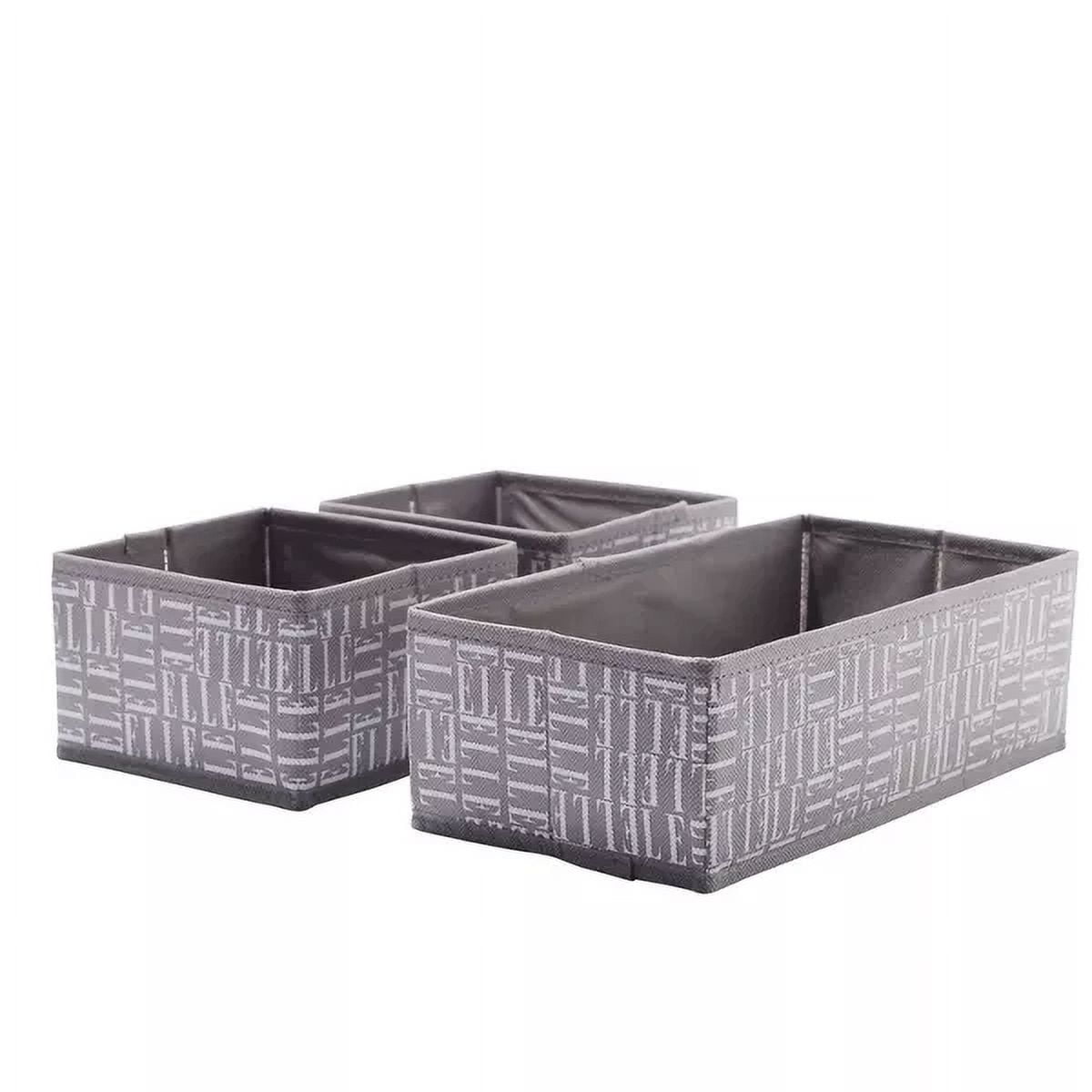 Set of 3 Fabric Foldable Storage Bins, Stylish, Sturdy, Space-Saving ...