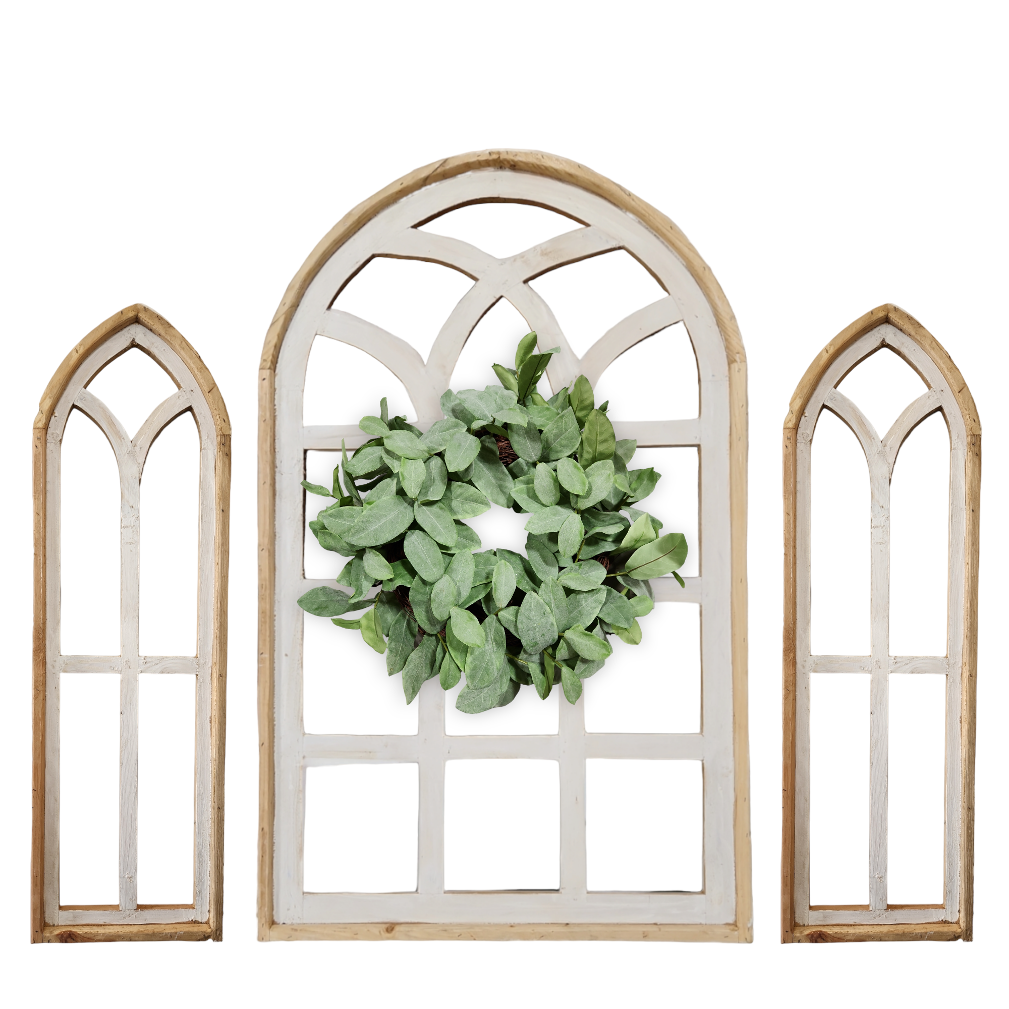 Set of 3 Farmhouse Wooden Paradise Window Collection Window Arches ...