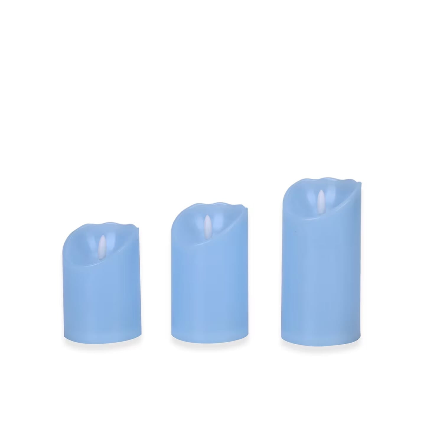 Set of 3 Flameless and Fireless Blue Colored Plastic Candle - Walmart.com