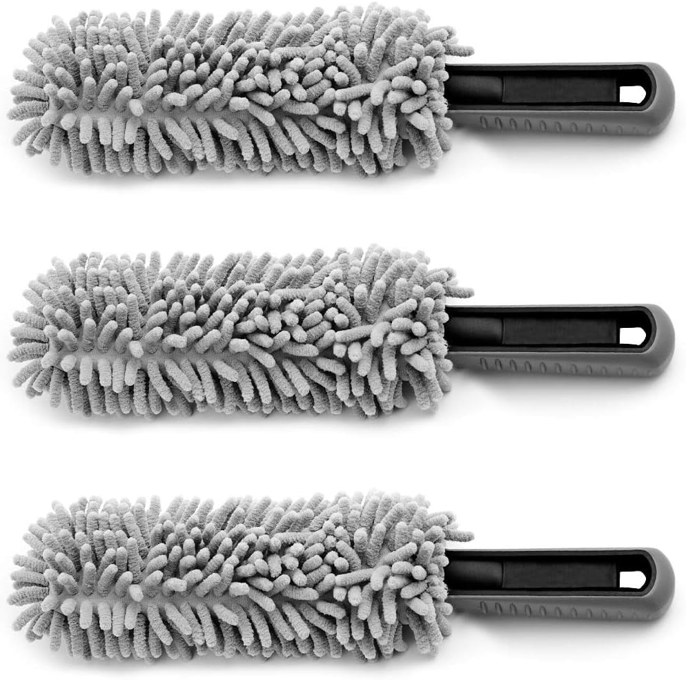 Set of 3 Flexible cleaning brush for all types of rims gray 35x5cm dirt ...