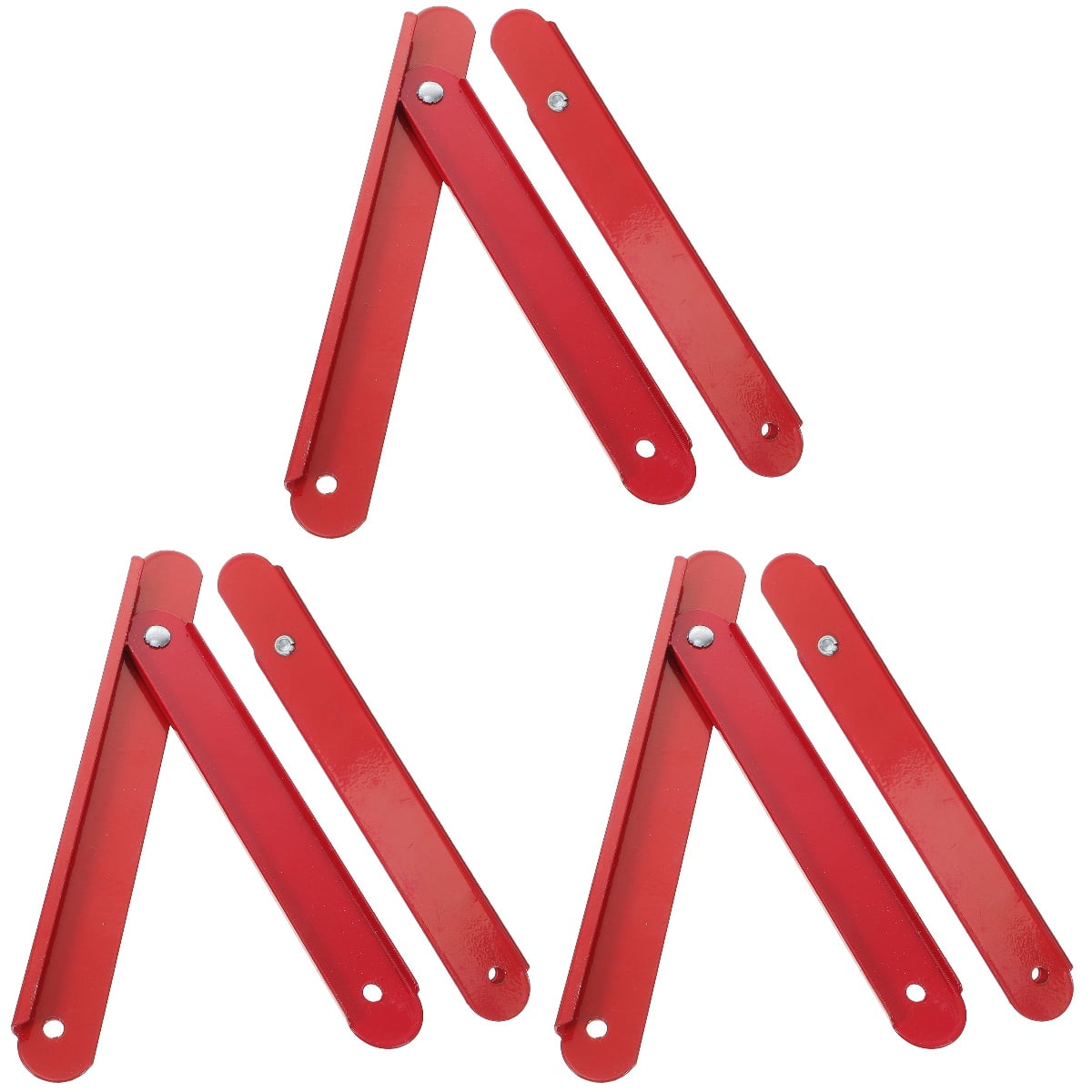Set of 3 Folding Ladder Hinge Heavy Duty Step Stepladder Stairs Red ...