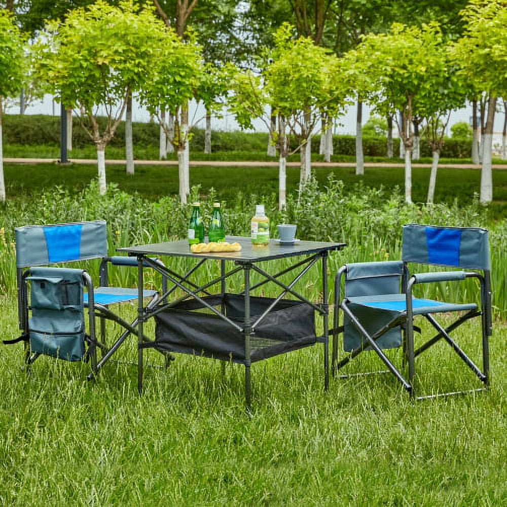 Set of 3, Folding Outdoor Table and Chairs Set for Indoor, Outdoor ...