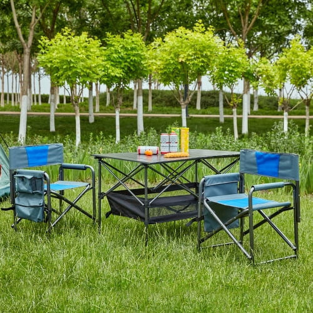 Set of 3, Folding Outdoor Table and Chairs Set for Indoor, Outdoor ...