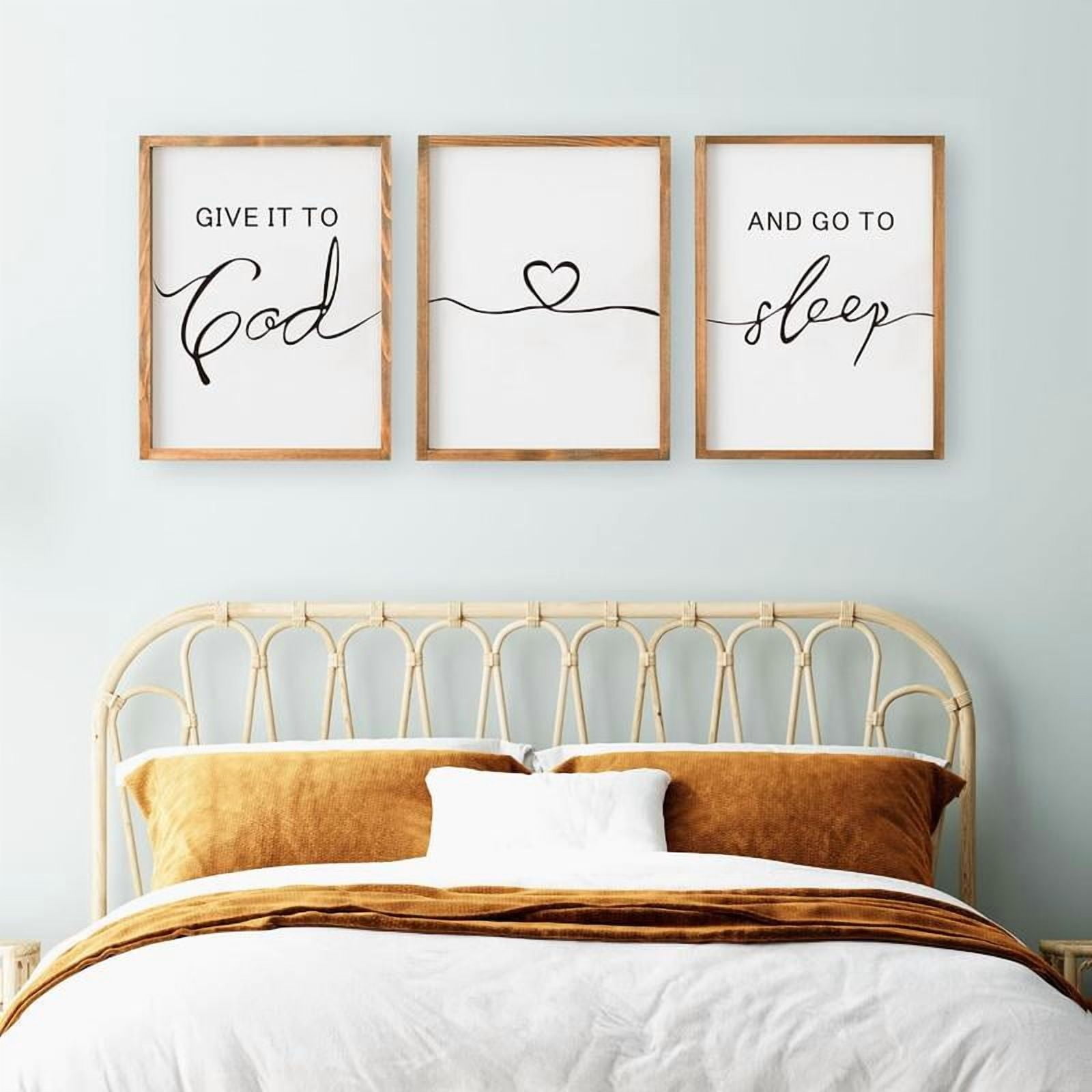 Set of 3 Framed Farmhouse Give it to God and Go to Sleep Signs 11x14 ...