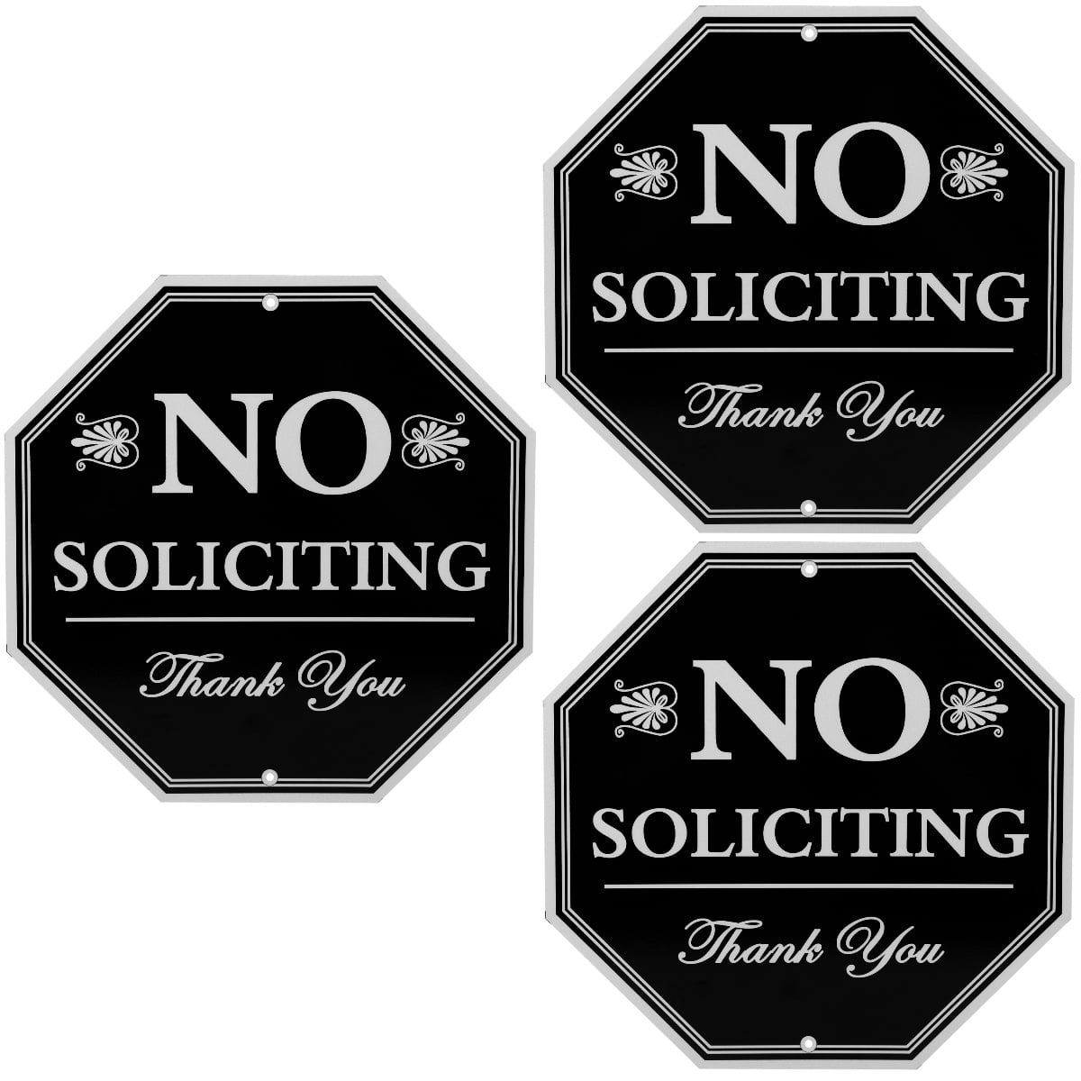 Set of 3 Front Door Sign Custom No Soliciting Solicitation - Walmart.com