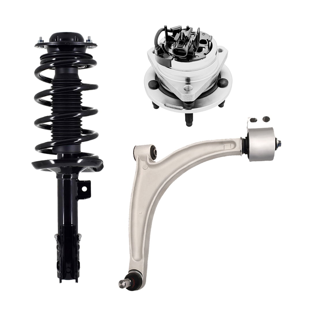 Set Of 3 Front Left Lower Control Arm Ball Joint Quick Complete Strut