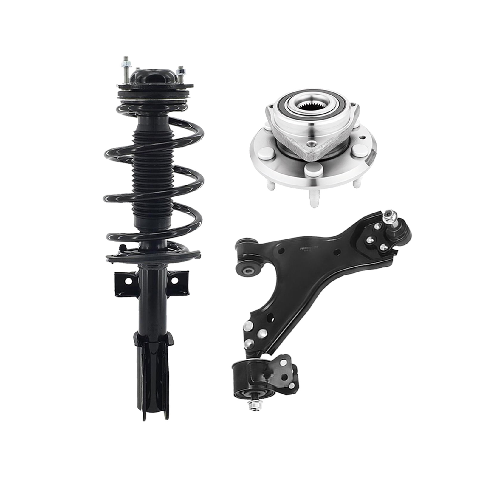 Set of 3 Front Left Lower Control Arm Ball Joint-Wheel Hub Bearing ...