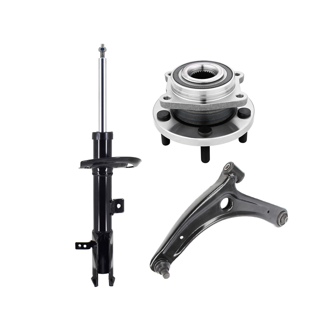 Set of 3 Front Left Lower Control Arm Ball Joint-Wheel Hub Bearing ...