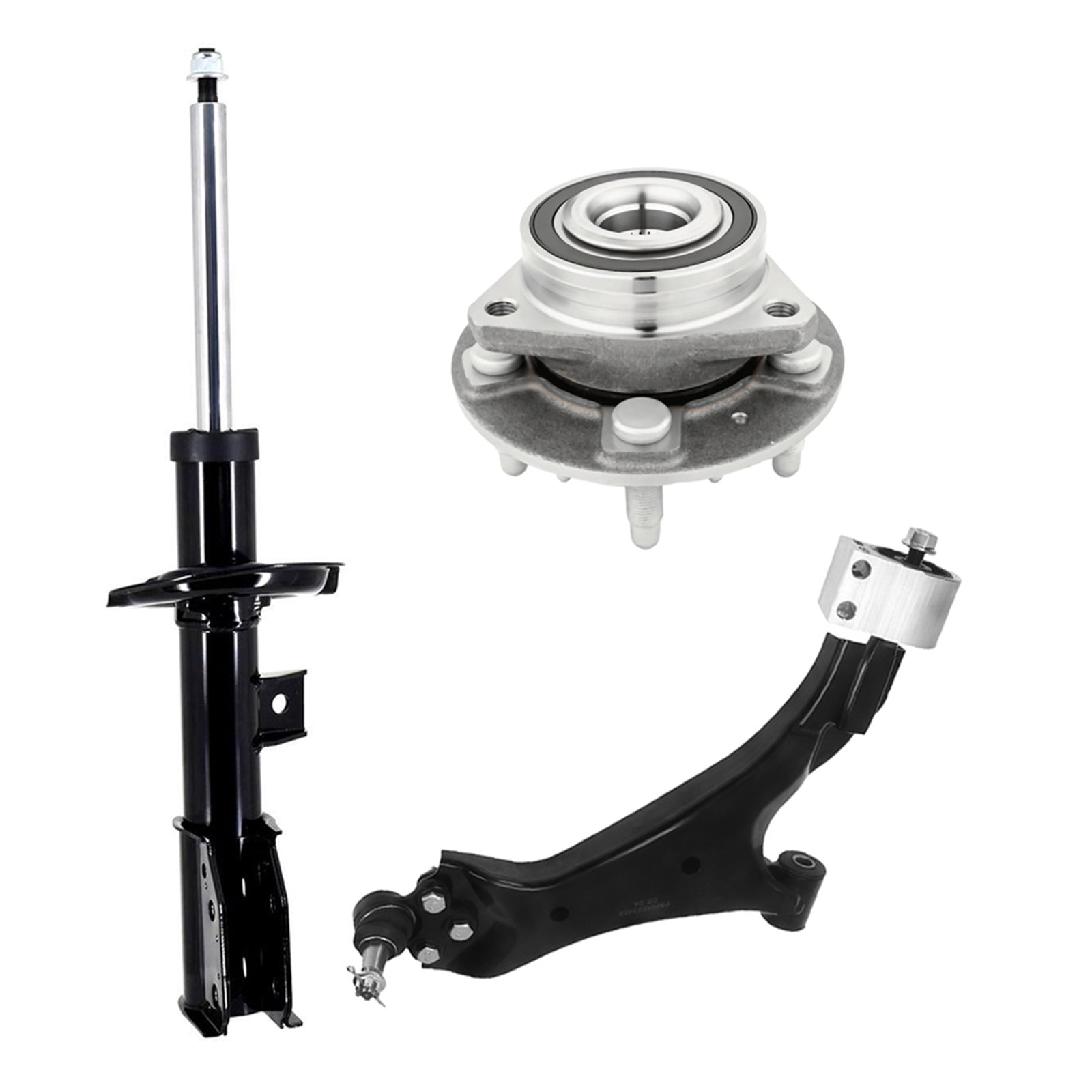 Set of 3 Front Left Lower Control Arm Ball Joint-Wheel Hub Bearing ...