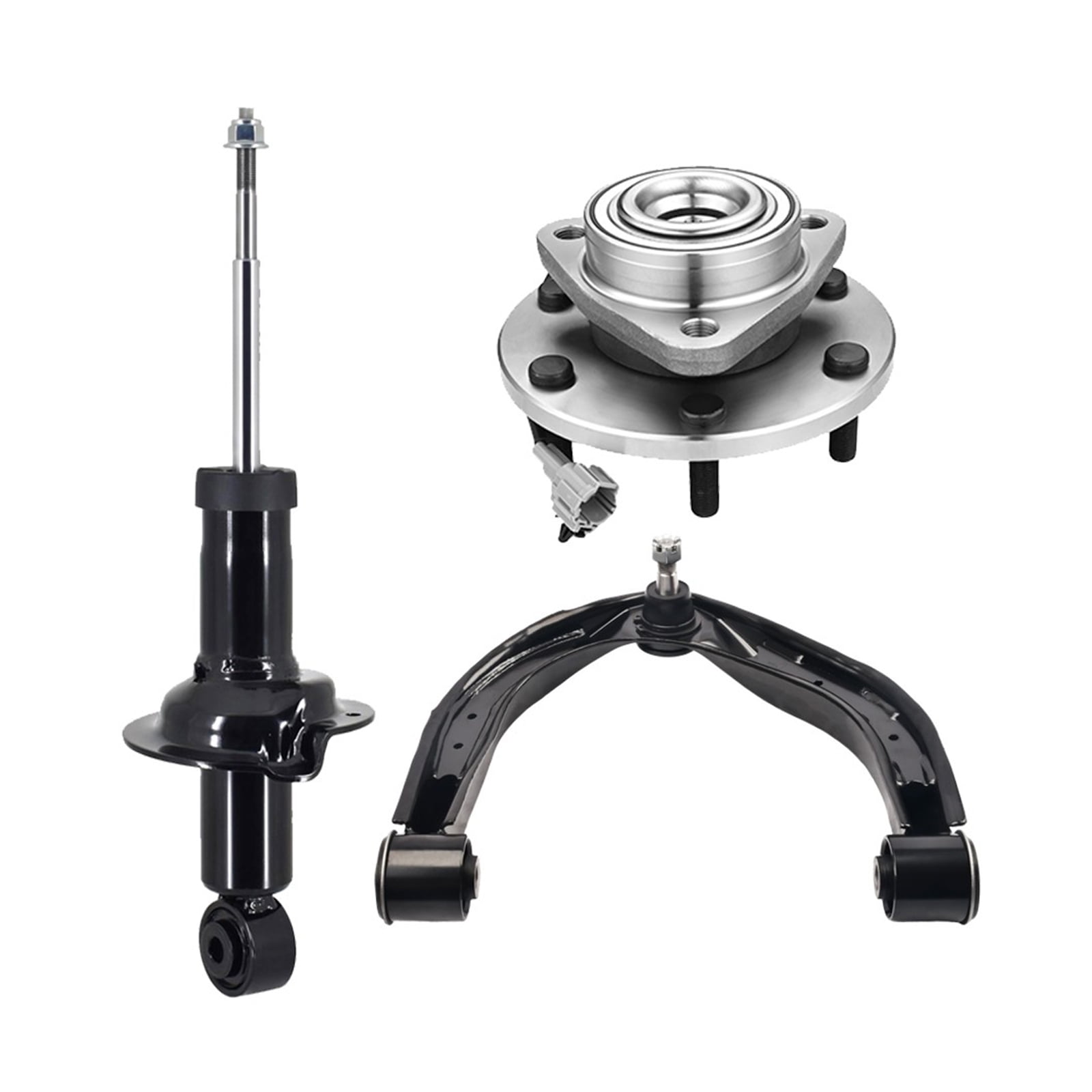 Set of 3 Front Left Upper Control Arm Ball Joint-Wheel Hub Bearing ...