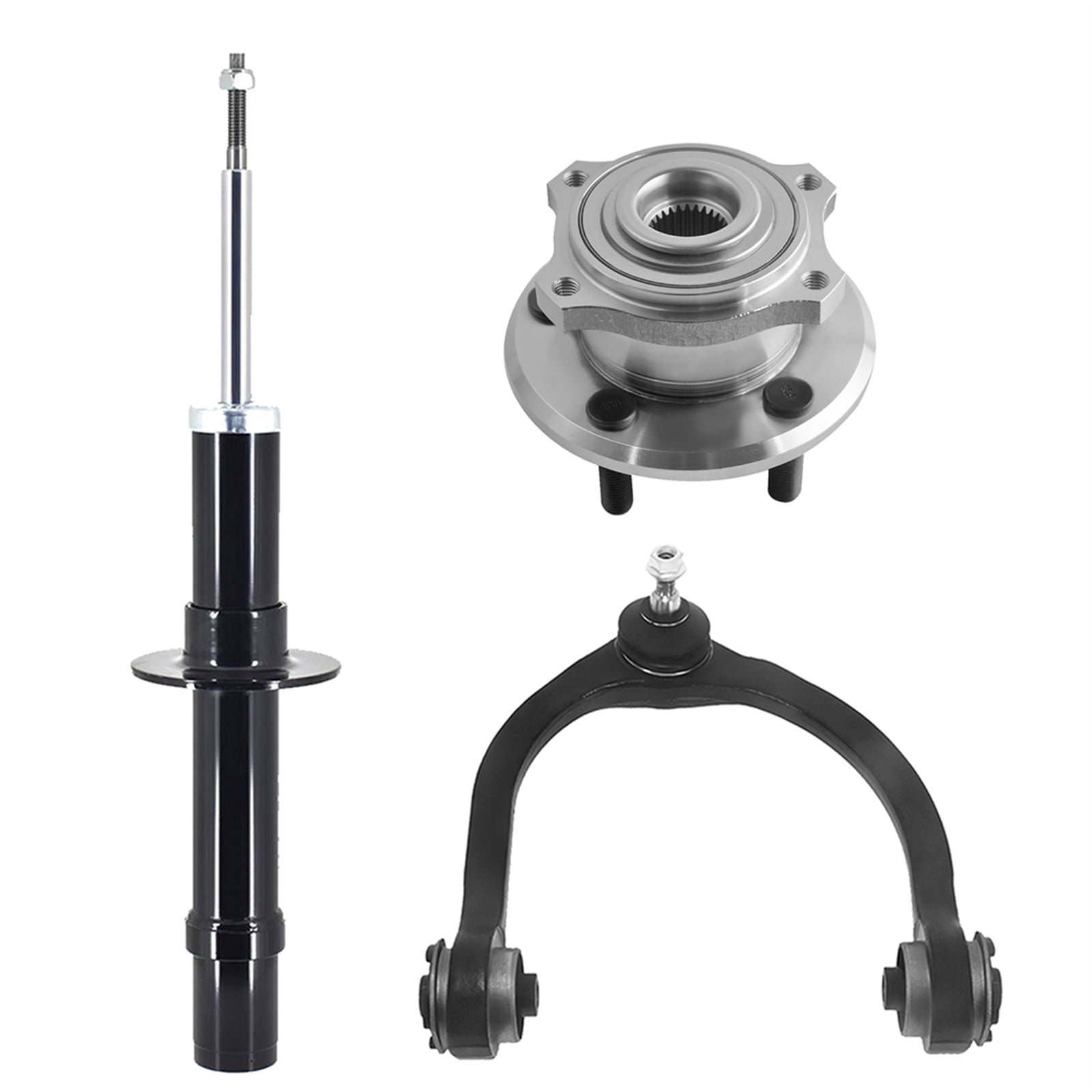 Set of 3 Front Left Upper Control Arm Ball Joint-Wheel Hub Bearing ...