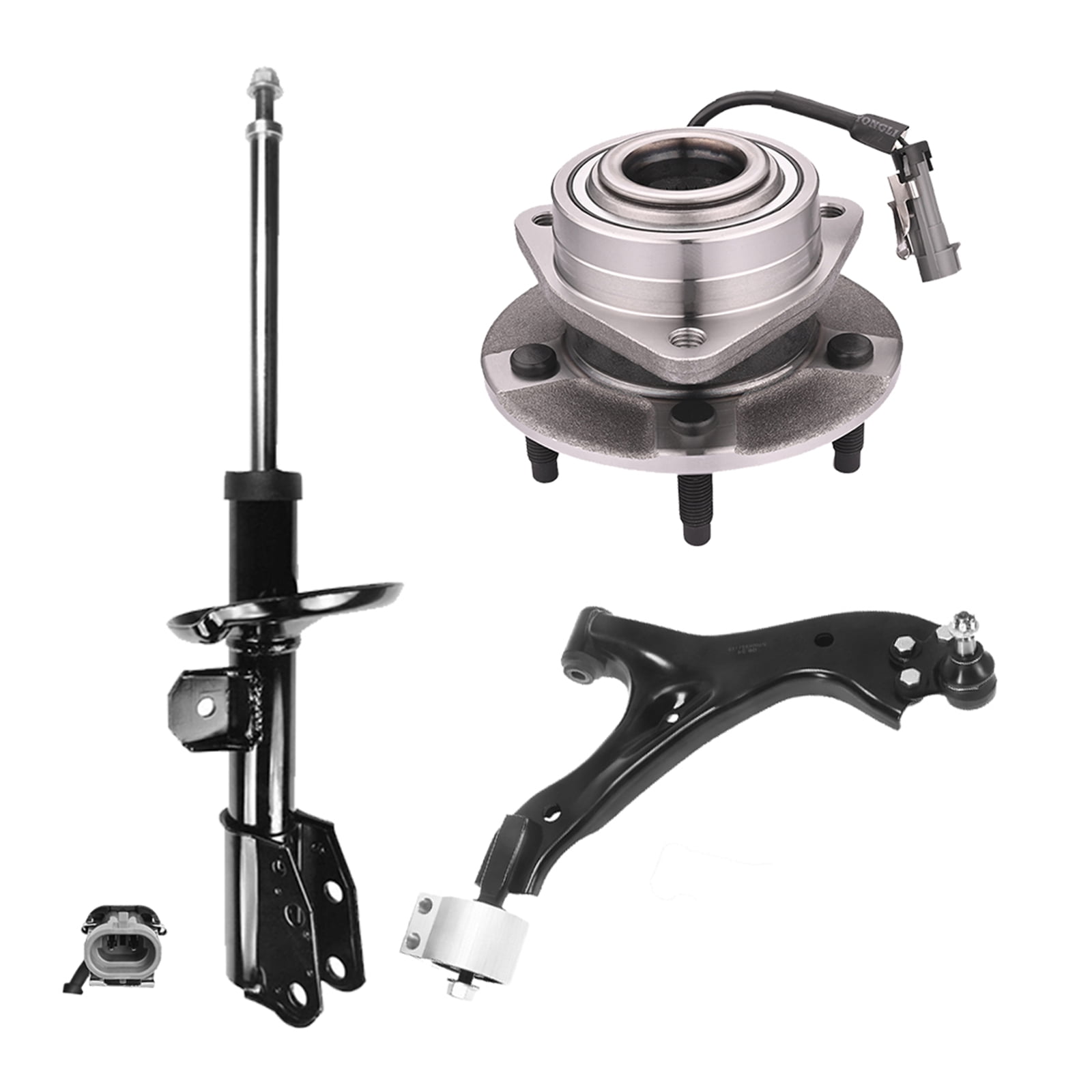 Set of 3 Front Right Lower Control Arm Ball Joint-Wheel Hub Bearing ...