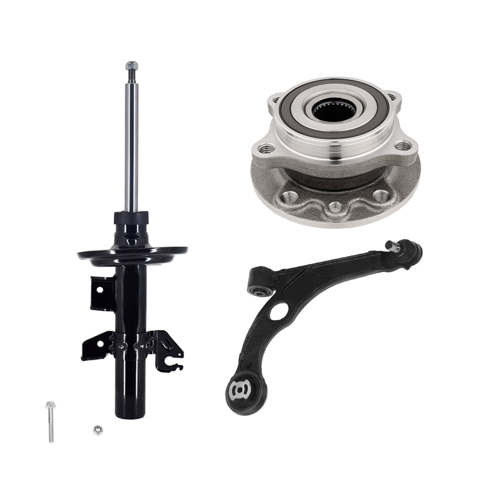 Set of 3 Front Right Lower Control Arm Ball Joint-Wheel Hub Bearing ...