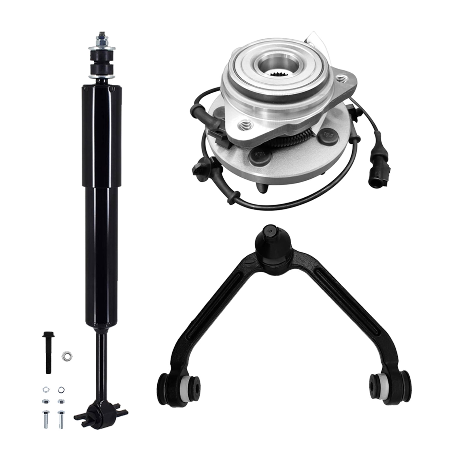 Set of 3 Front Right Upper Wheel Hub Bearing Assembly-Control Arm Ball ...