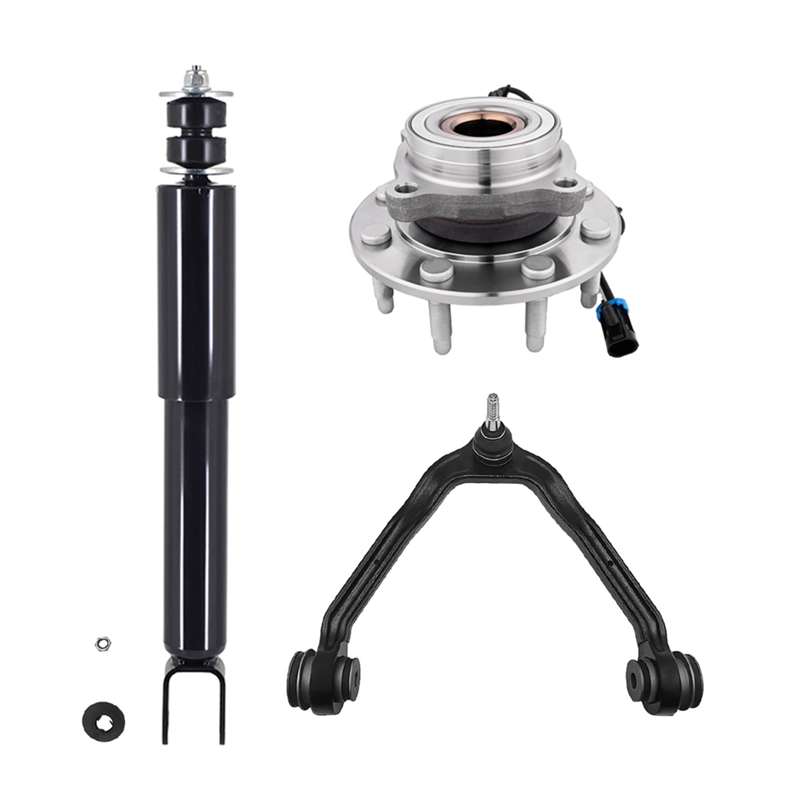 Set of 3 Front Upper Control Arm Ball Joint-Wheel Hub Bearing Assembly ...