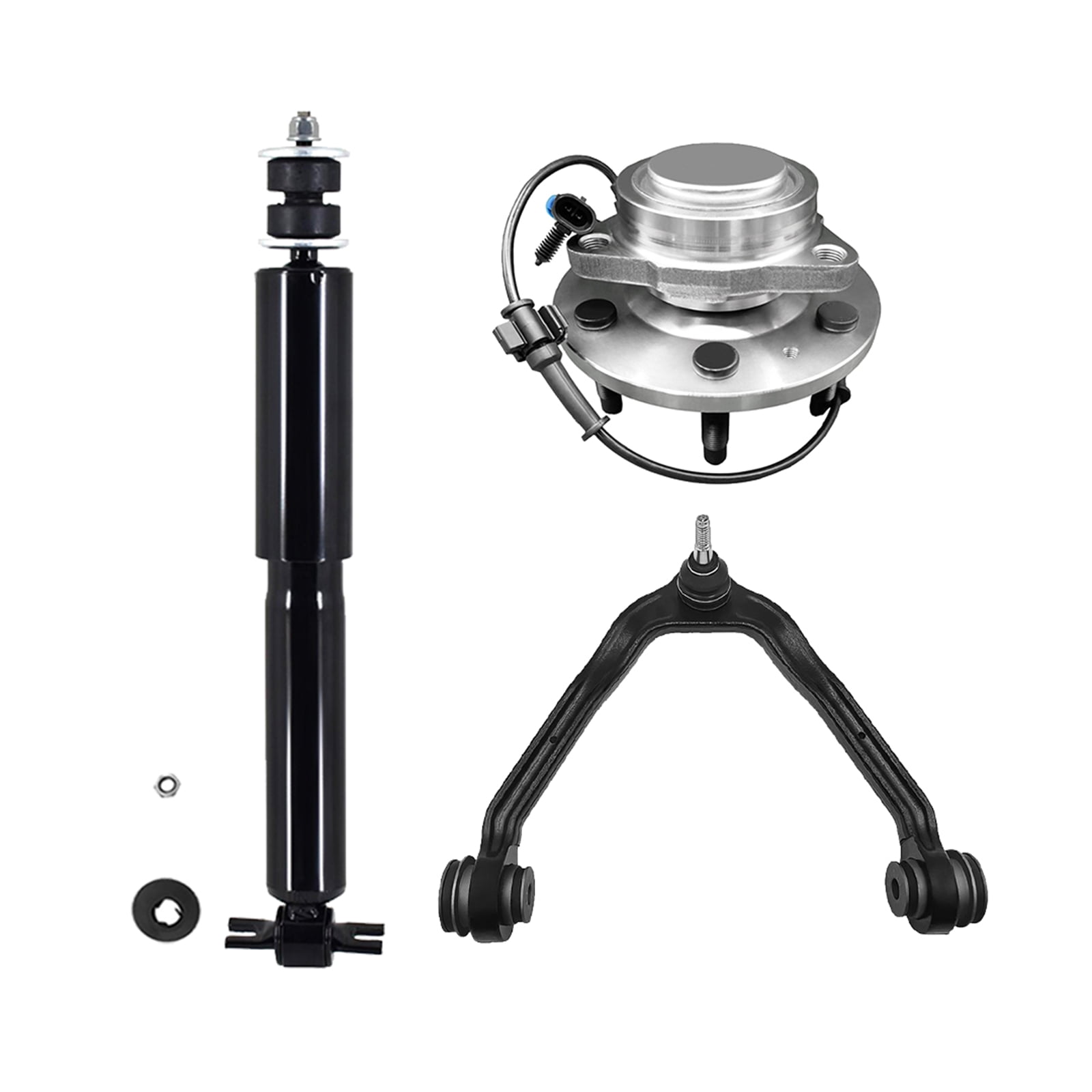 Set of 3 Front Upper Control Arm Ball Joint-Wheel Hub Bearing Assembly ...