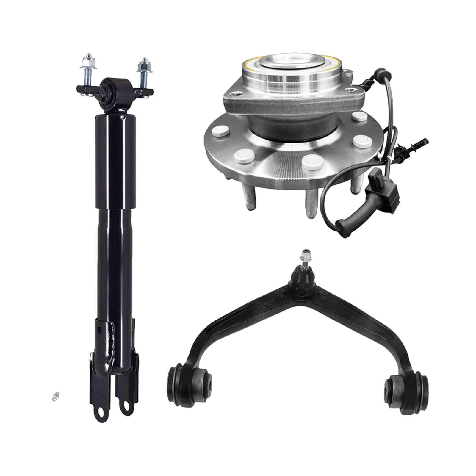 Set of 3 Front Upper Control Arm Ball Joint-Wheel Hub Bearing Assembly ...
