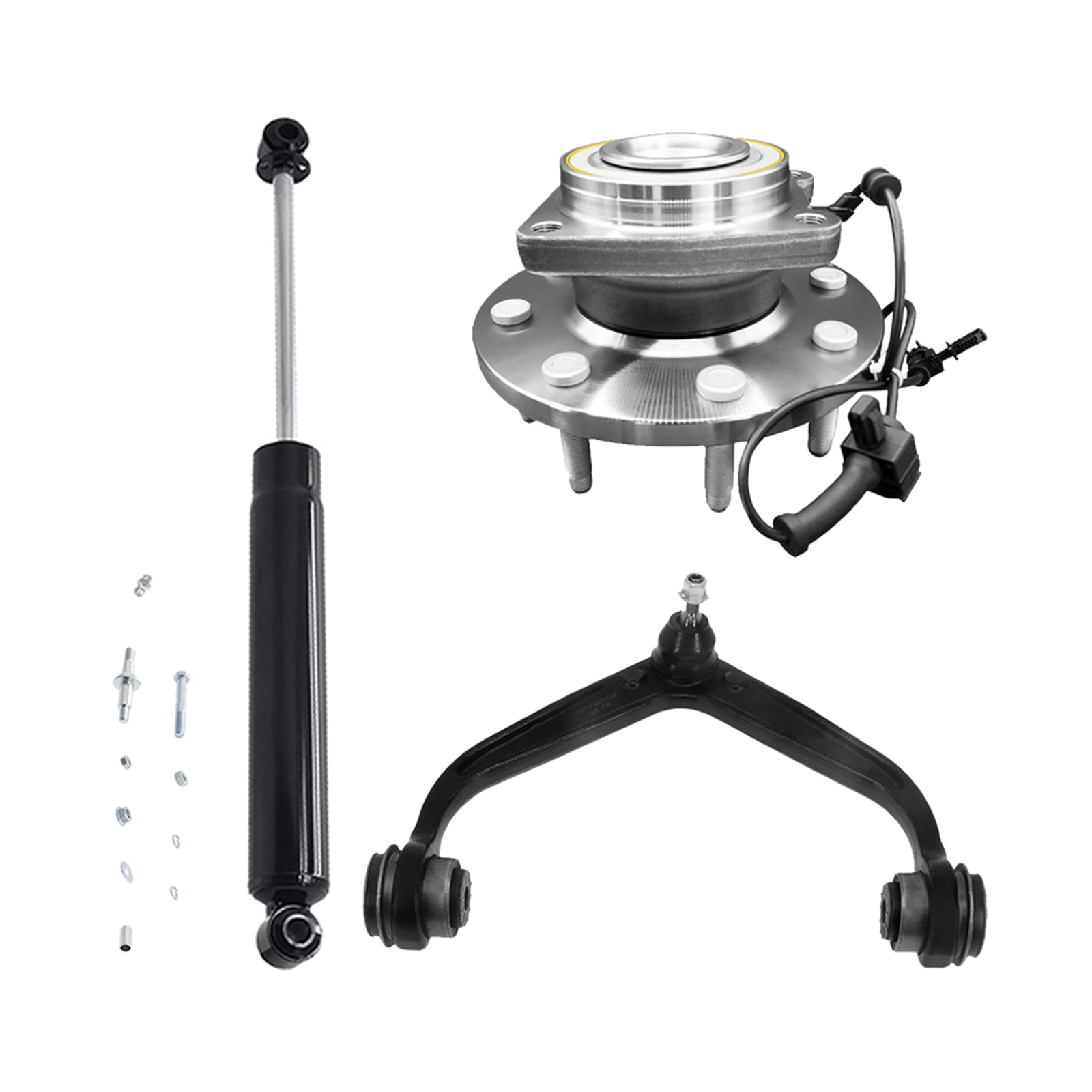 Set of 3 Front Upper Control Arm Ball Joint-Wheel Hub Bearing Assembly ...