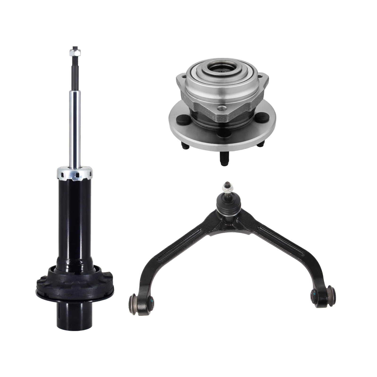 Set of 3 Front Upper Control Arm Ball Joint-Wheel Hub Bearing Assembly ...