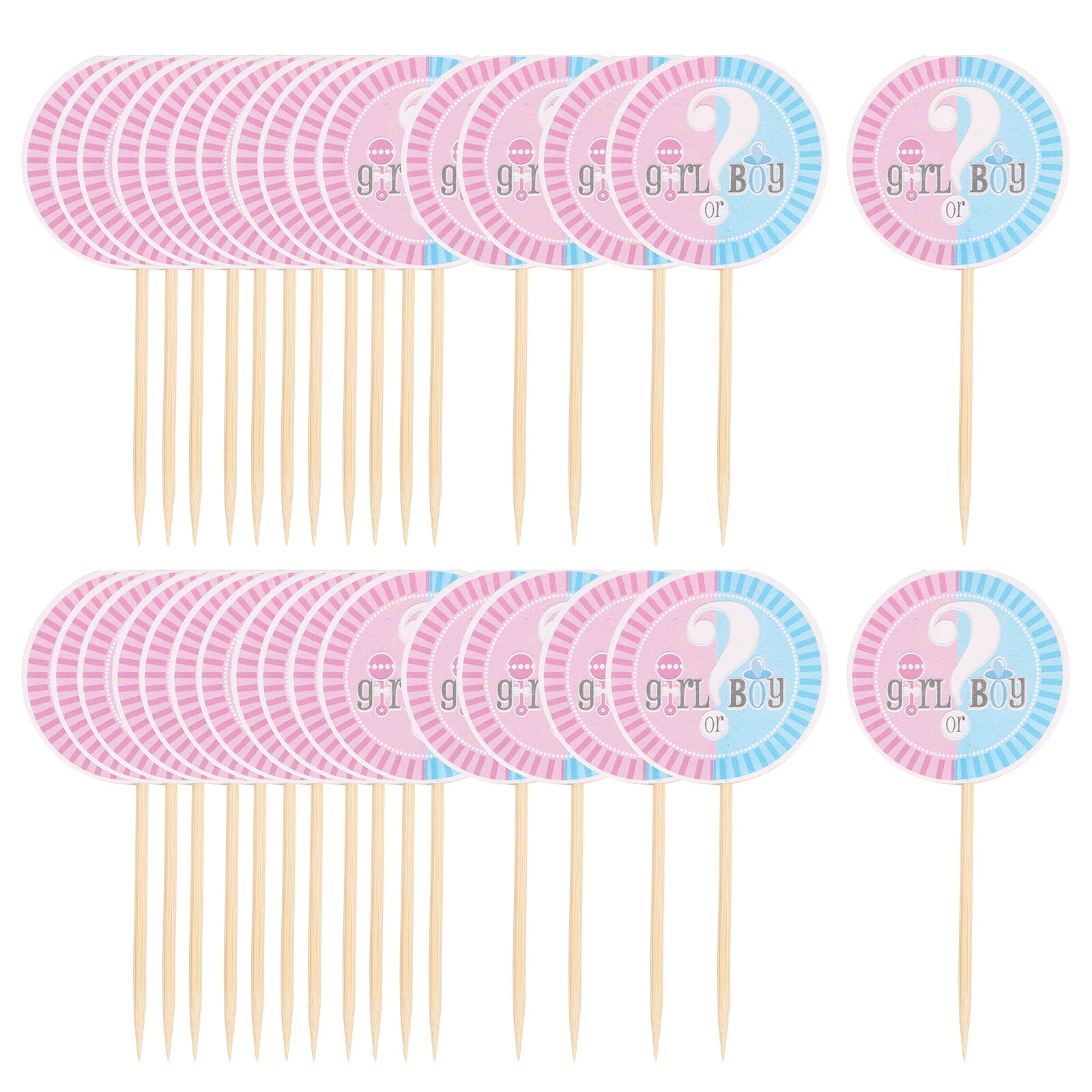 Set of 3 Gender Reveal Flag Creative Cake Toppers - Walmart.com