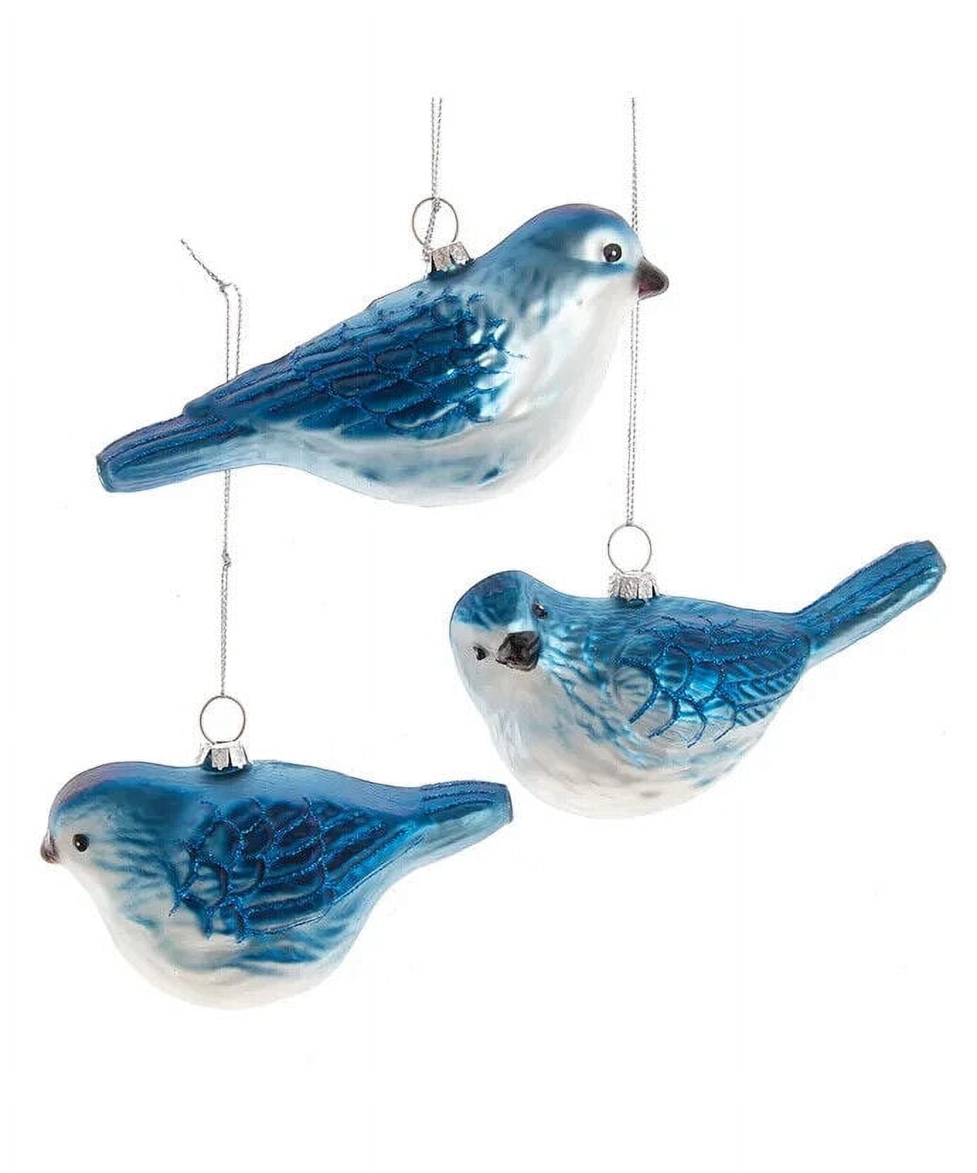 Set of 3 Glass BLUE BIRD Christmas Ornaments, by Kurt Adler - Walmart.com
