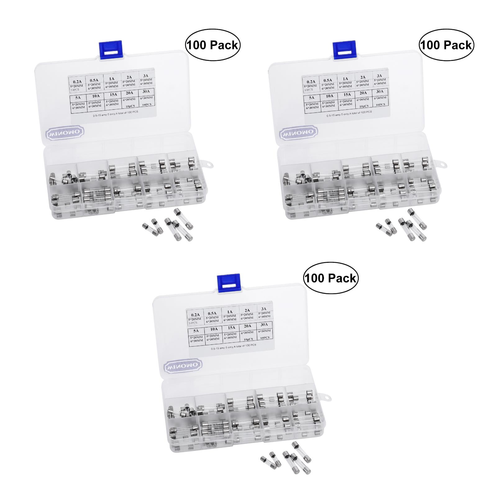 Set of 3 Glass Tube Fuse Kit Projector Light Projection Spotlight ...