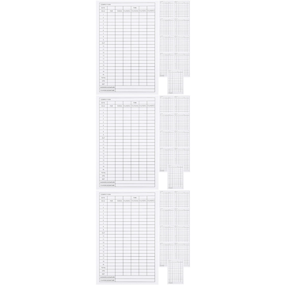 Set of 3 Golf Scorecard Book Paper Yardage Cover Ball White - Walmart.com