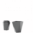 Set of 3 Gray Geometric MGO Stackable Planters, Tall Self-Draining Pots ...